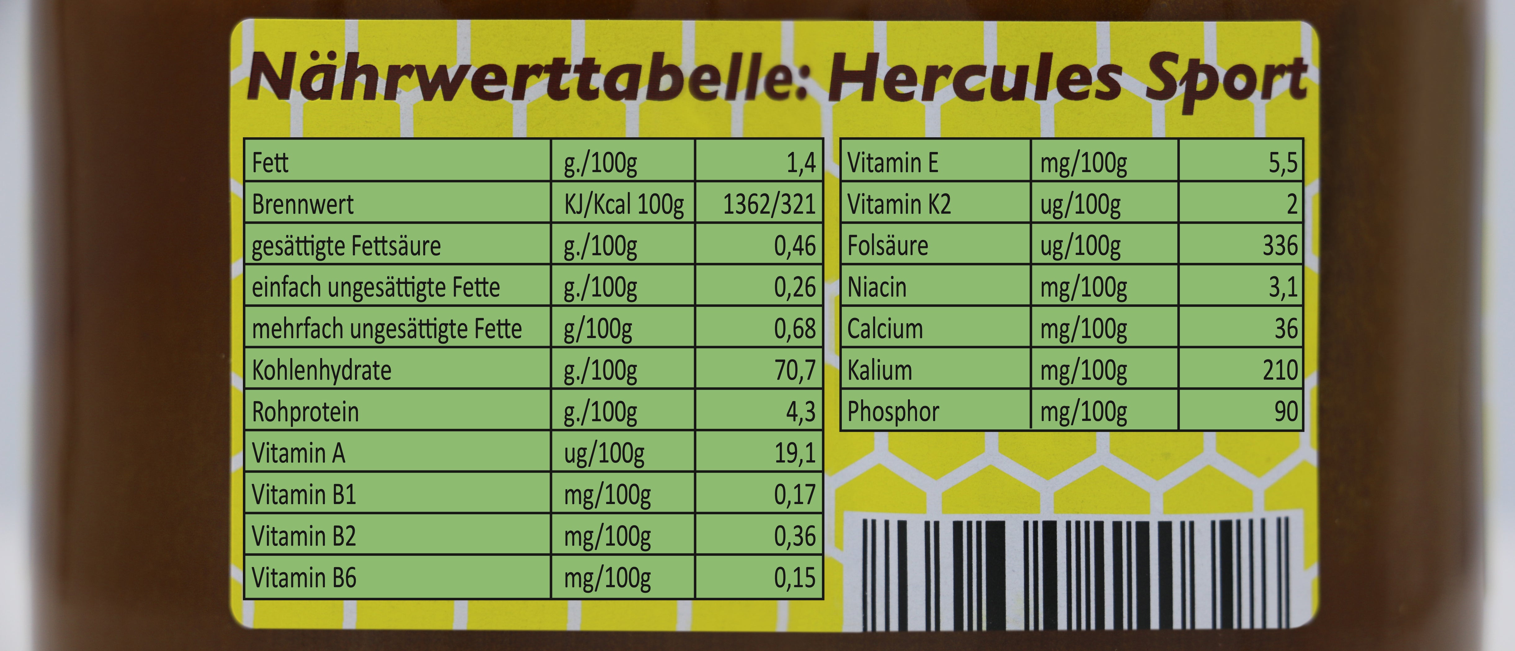 Imkermeister Krüger’s Hercules Sport 500g – Bienenkraft für mehr ...